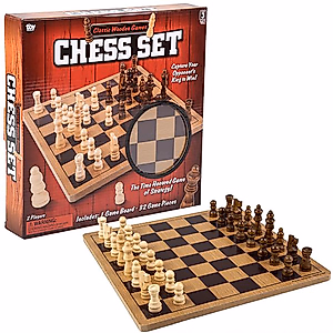 The Dreidel Company Classic Wooden Board Games, Great for Prizes, 10" (10" Wooden Checkers)