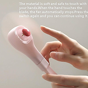 Kbinter Woman Man Boy Girl Mini Handheld Stroller Fan, 500mAh Portable Baby Car Seat Fan Flexible Tripod Fix Clip on Stroller, USB or Battery Powered Rechargeable Desk Fan 2 PACK (BLUE+PINK)