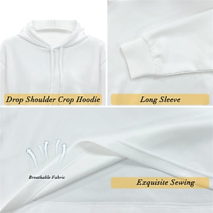 DISNIMO Van Gogh Starry Night Crop Top Hoodie for Women Teen Girls L Long Sleeve Shirt Athletic Sweatshirt Drawstring Hooded Pullover Tops Fall Outfits Running Gym Sport Clothing