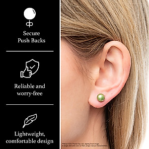 Splendid Pearls Box Set of 7 pairs of 7-8mm Genuine Freshwater Cultured Pearl Stud Earrings in 925 Sterling Silver ✦June Birthstone✦