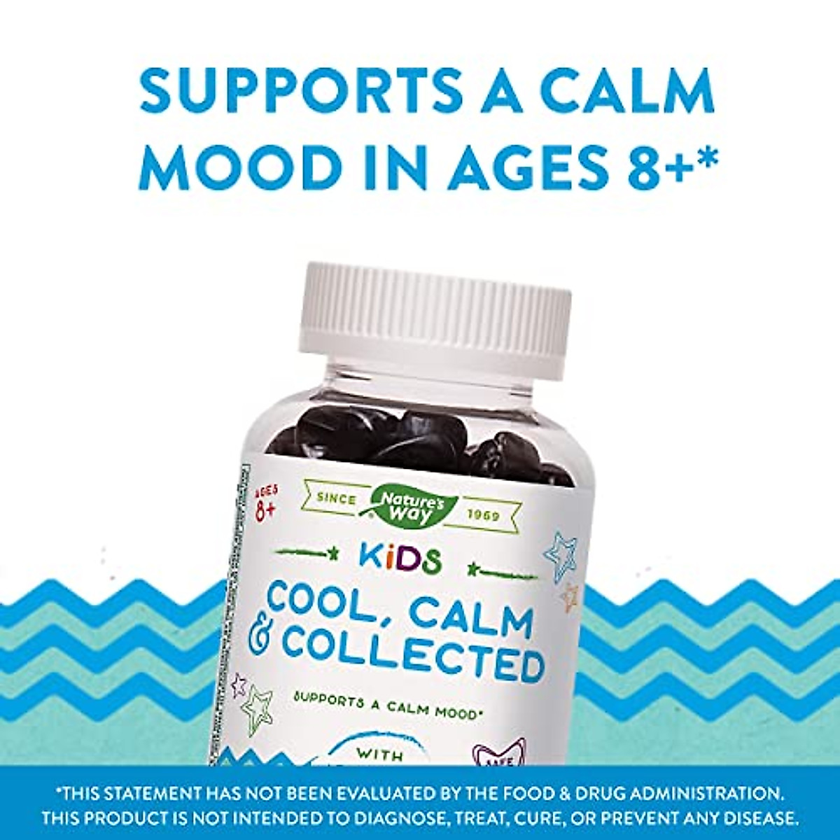Nature's Way Kids Cool, Calm & Collected, Ages 8+, Grape Flavored, 40 Vegetarian Gummies