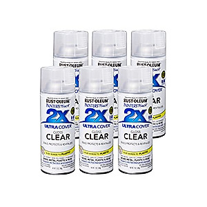 Rust-Oleum 334029-6PK Painter's Touch 2X Ultra Cover Spray Paint, 12 oz, Gloss Clear, (Pack of 6)