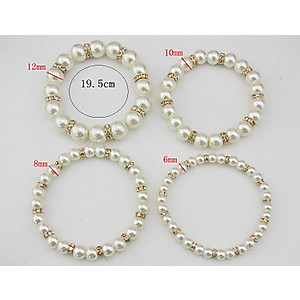 Coiris 4pcs Multi Layer Imitation Pearl Beads Stretch Bracelets For Women (BR1113-W)