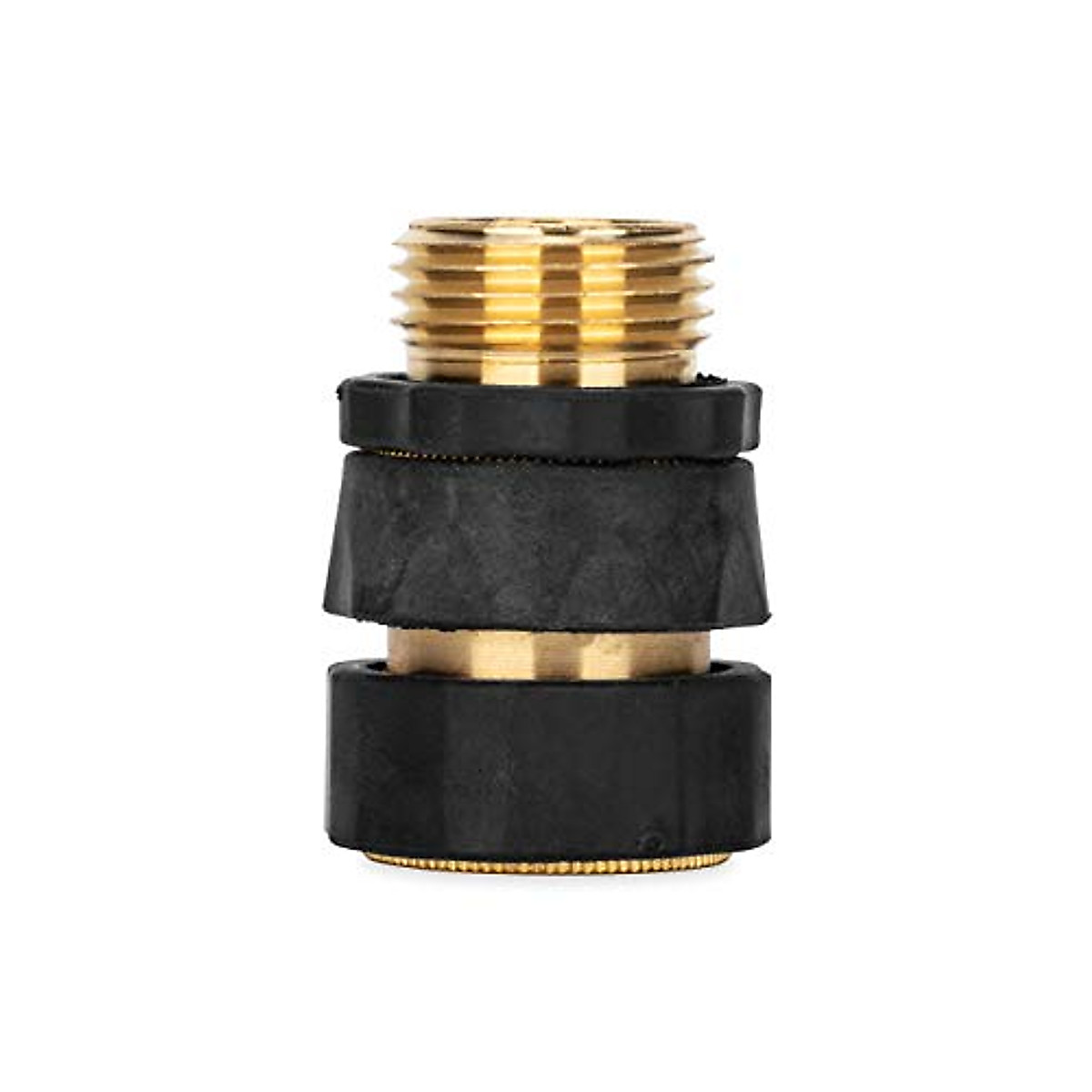 Camco 5/8" Brass and Steel Quick Hose Disconnect - Connect and Disconnect Between Multiple Hose Attachments | Automatic Shut-Off When Disconnected | 1 Female & 3 Male Fittings - 4 Count - (20136)