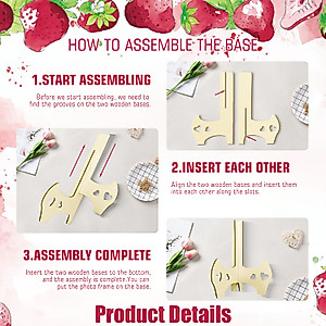 generic 65 Pcs Strawberry Baby Shower Decorations Guest Book, Baby Shower Guest Book Alternatives with Photo Frame, 60 Wood Slices Berry Sweet Baby Shower Decorations for Grils Baby Shower