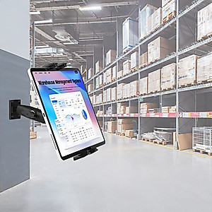 Peastrex Tablet Ipad Wall Mount Holder with Long Arm 360° Adjustment for 4~15inch Tablet and Cellphone iPad Pro 12.9, Galaxy Tab S9 Ultra 14.6 S9FE, Surface,iPhone