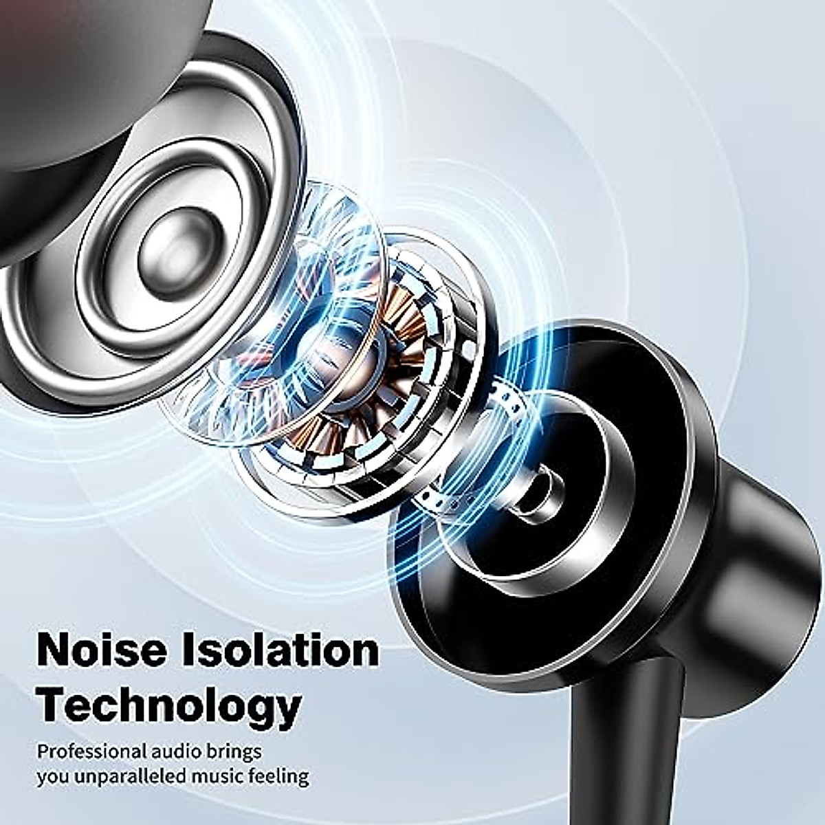 USB C Headphones Wired Earbuds for iPhone 15 Pro Max Samsung Z Flip 5 4 Fold Galaxy Tab S9 Ultra S23 FE Magnetic in-Ear Noise Canceling Type C Earphone Microphone Volume Control for iPad Air Pixel 8