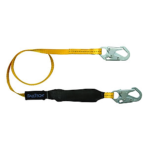 FallTech 8256LT FTBasic, Soft Pack SAL - Single Leg with 2 Snap Hooks, 6', Yellow/Black