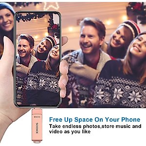 SCICNCE USB 3.0 Flash Drive 512GB Intended for iPhone, USB Memory Stick External Storage Thumb Drive Photo Stick Compatible with iPhone, Android and Computer (Rose Gold)