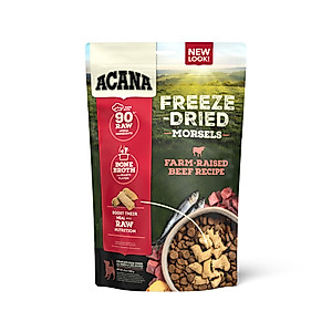 ACANA Freeze Dried Dog Food Meal & Topper, Grain Free High Protein Farm-Raised Beef Recipe, 8oz