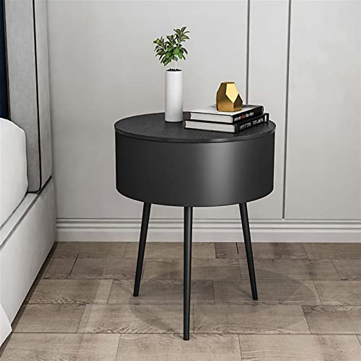 HIGOH Bedside Table Bedside Table Rack Wrought Iron Bedroom Small Bedside Table (Color : A 40X50CM)