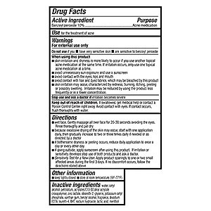 Amazon Basics Daily Acne Control Cleanser, Maximum Strength 10% Benzoyl Peroxide Acne Medication, 5 Fluid Ounces, Pack of 1