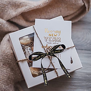 Nichemigo Happy Birthday Ribbon 1 Roll 5/8 Inch Wide Black Satin Ribbons with Gold Printed Gift Ribbon for Birthday Gift Wrapping Craft Hair Bows Party Supplies (10 Yards)