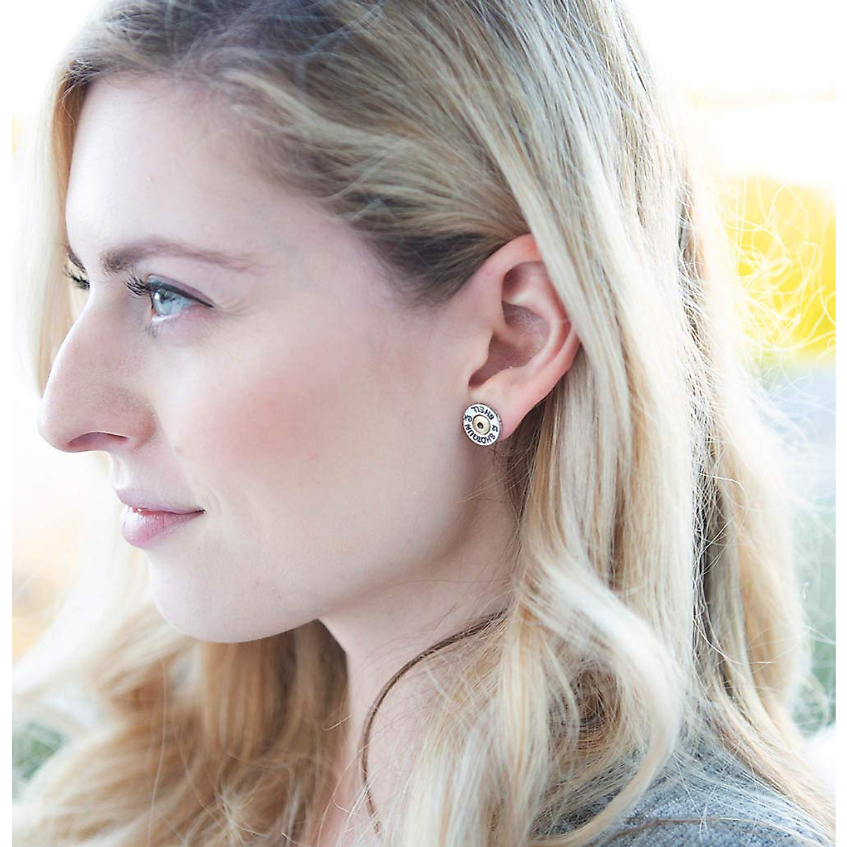 PammyJ Two-Tone Simulated Bullet Shotgun Shell Post Earrings