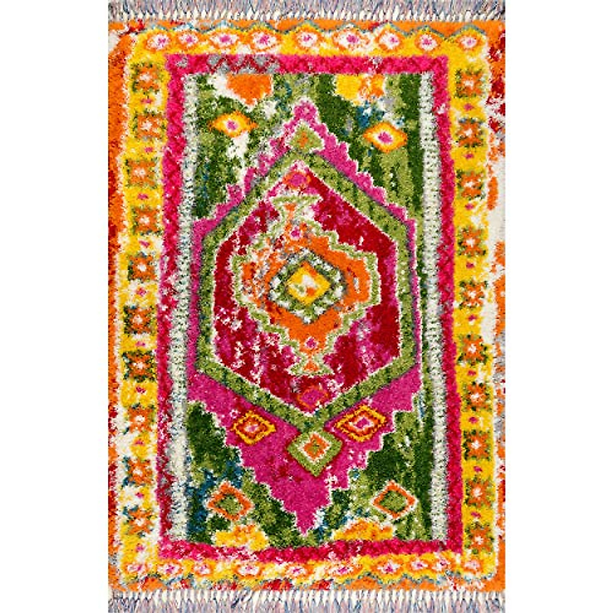 nuLOOM Destiny Medallion Shag Area Rug, 5' 3" x 7' 6", Multi