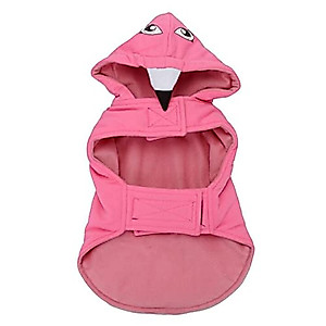 Warm Cotton Cold Pet Dog Cosplay Weather Outdoor Vest Thicken Lpink Fleece Coat Apparel - Cloak Clothes Flamingo Party Hooded Favors Pinksize Coats Hoodie Sweatshirt Funny Costume