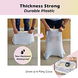 KropBom Cat litter Box Liners,20 Count 37" x 19" Large Extra Durable Heavy Duty Litter Pan Liner Bags with Drawstring for Pet Cat Litter Box Tray (Unscented)