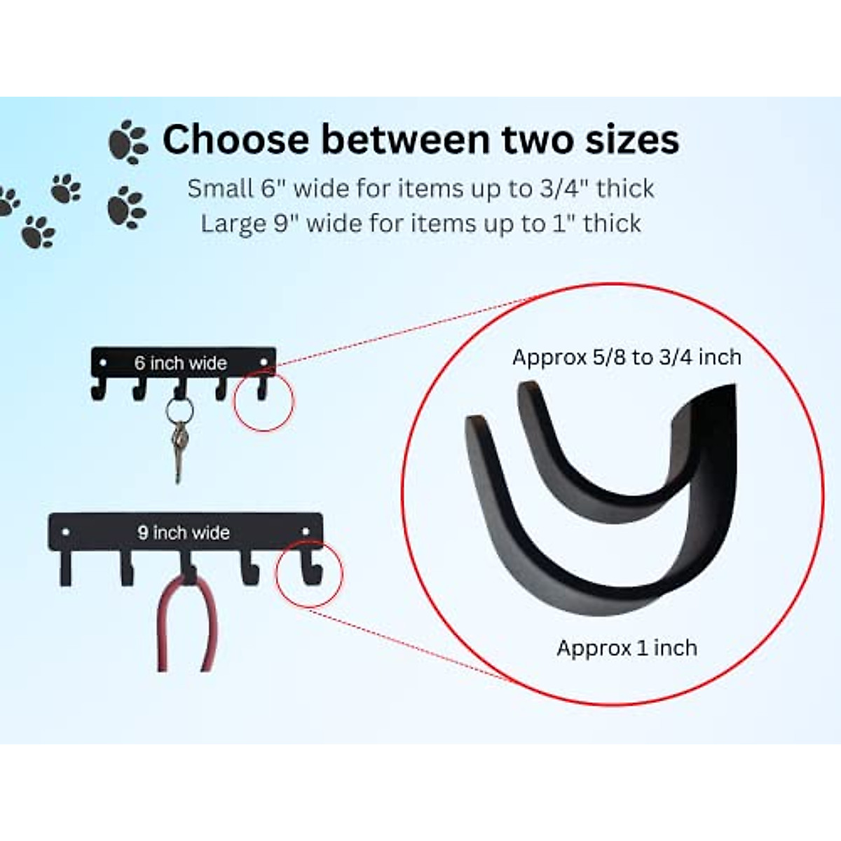 The Metal Peddler Puppy Love Key Rack Hanger & Dog Leash Holder- 9 inch Wide - Made in USA