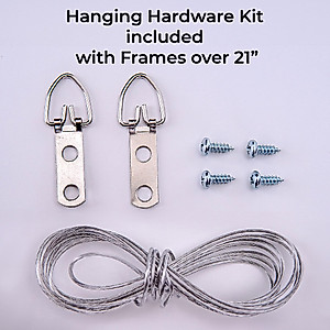 15x17 Frame White Real Wood Picture Frame Width 0.75 Inches | Interior Frame Depth 0.5 Inches | Bianca Mid Century Photo Frame Complete with UV Acrylic, Foam Board Backing & Hanging Hardware