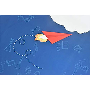 Leyiyi 8x6ft Welcome Back to School Photography Background Old Classroom Chalk Board Blackboard Colored Pens Back Season Grunge Gaffiti Paper Plane Backdrop Students Photo Portrait Vinyl Studio Prop