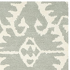 SAFAVIEH Wyndham Collection Area Rug - 8' x 10', Grey & Ivory, Handmade Modern Wool, Ideal for High Traffic Areas in Living Room, Bedroom (WYD323G)