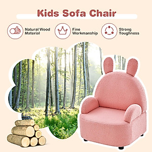 INFANS Kids Sofa, Toddler Armchair Chair with Solid Sturdy Wood Construction Plush Fabric, Upholstered Children Armrest Couch for Nursery Kindergarten Playroom Preschool, Gift for Boys Girls