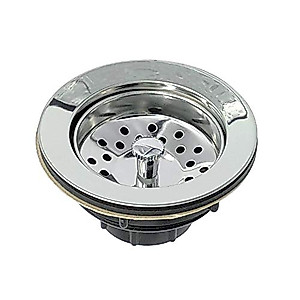 Basket Strainer 4 Inch Kitchen Sink Steel Drain with ABS Base and Removable Strainer Assembly, For American Standard Kitchen Sink With 3-1/2 Inch Drain Hole