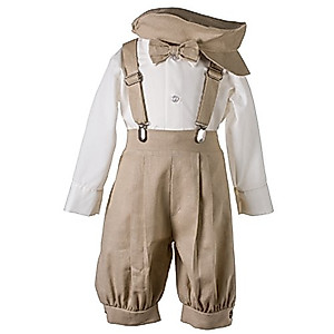 Tuxgear Boys Tan Linen Knickerbocker 5 Piece Set, Toddler 3