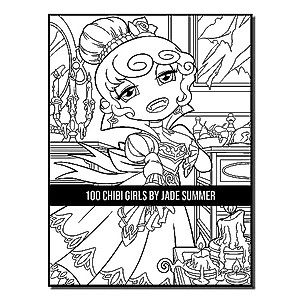 100 Chibi Girls: An Adult Coloring Book Collection with Cute Girls, Fantasy, Horror, Christmas, and More!