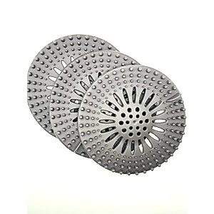 Generic Silicone Drain Protector (3pk) Fits Most Sinks and Bathtubs, Gray, SDC003