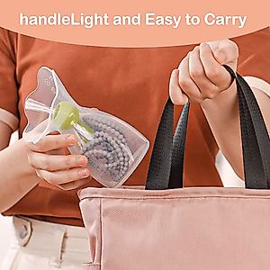 haakaa Manual Breast Pump Petal Silicone Breast Pump with Flower Stopper & Silicone Strap Breastfeeding Essentials Set (7oz/200ml, New Version)