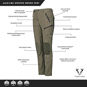 FORLOH Women's AllClima Stretch Woven Pants - All-Season Hunting, Hiking, & Fishing Pants/Weather Protection Barrier(8, Deep Cover)