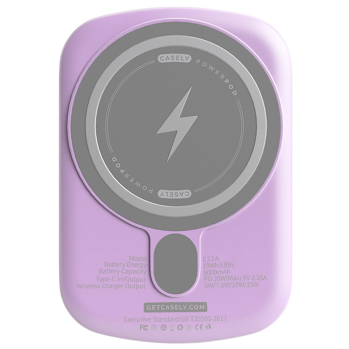 Casely Power Pod | MagSafe Compatible Battery Pack | Tie Dying Over You Purple Marble Power Pod (5,000 mAh)