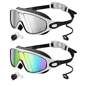 Voph Swim Goggles 2 Pack, Wide View Anti Fog & UV Swimming Goggles, No Leaking Goggles Swimming Adult Youth Teen