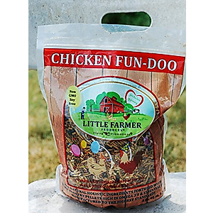 LITTLE FARMER PRODUCTS Chicken Fun-DOO Non-GMO, Soy-Free Chicken Treat | Premium Poultry Meal Worm, Vegetable & Herb Mix (3 lbs)