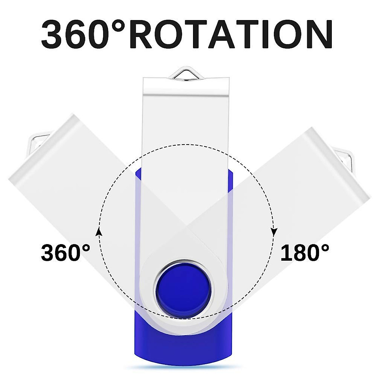 20 Pack 2GB Flash Drive Bulk USB Memory Stick Thumb Drive Bulk Swivel Design Blue
