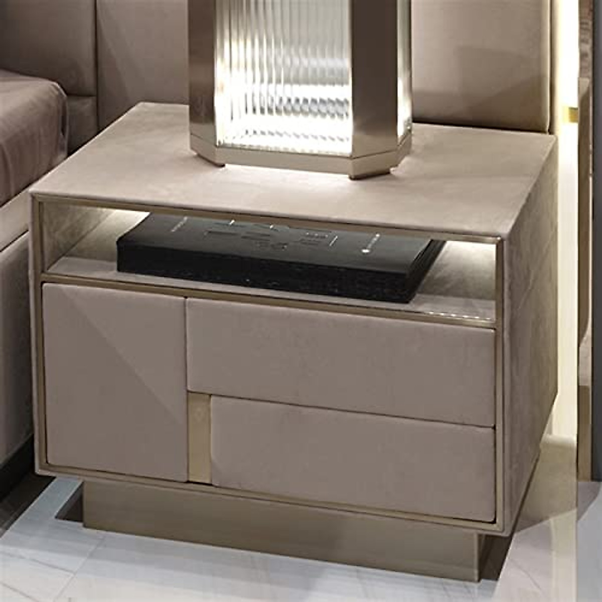 HIGOH Bedside Table Luxury Bedside Cabinet, Storage Cabinet, Corner Table, Living Room, Simple Bedside Cabinet