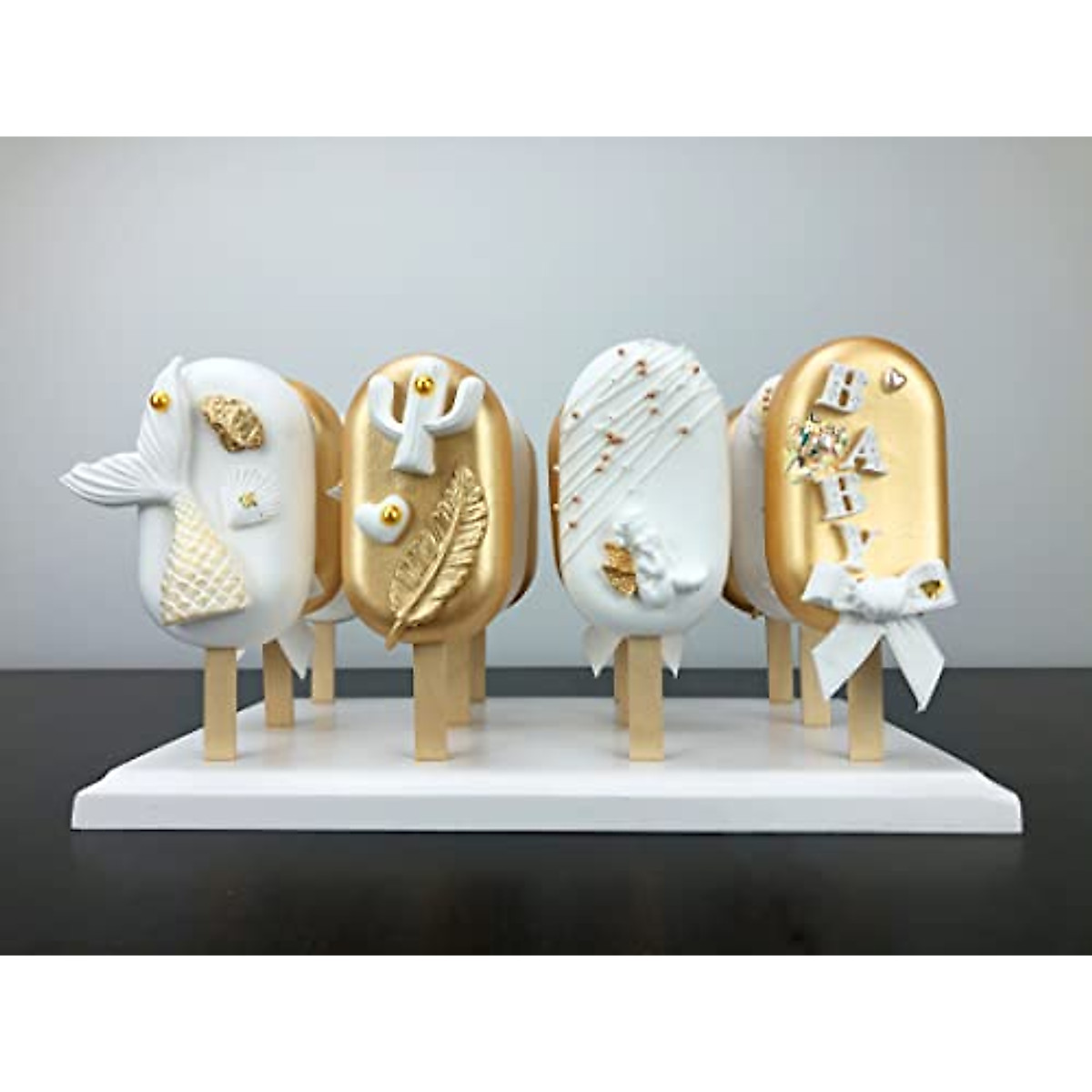 Nangopop Wood Cakesicle Stand Display - 12 Count Popsicle Sticks Holder for Dessert Table of Wedding Shower Birthday Parties - Sturdy and Reusable