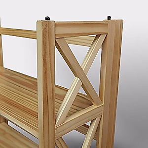 Casual Home Montego 3-Shelf Folding Bookcase, Natural , 27.5" Wide