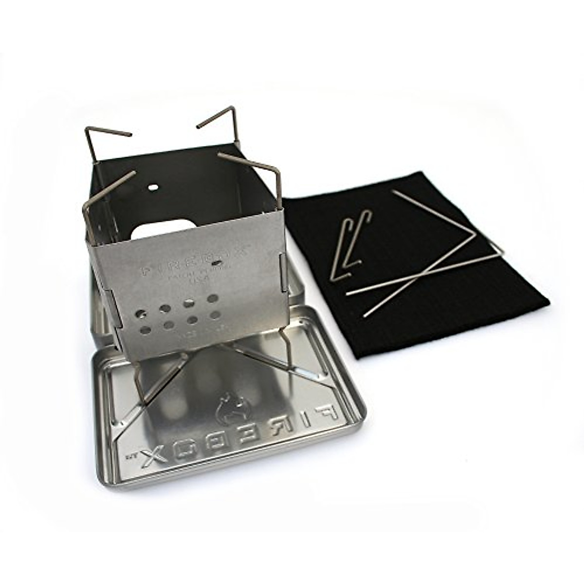 Firebox Stainless Steel Nano Stove G2 + X-Case Kit - Wood Burning/Multi Fuel - Folding Camp/Bushcraft