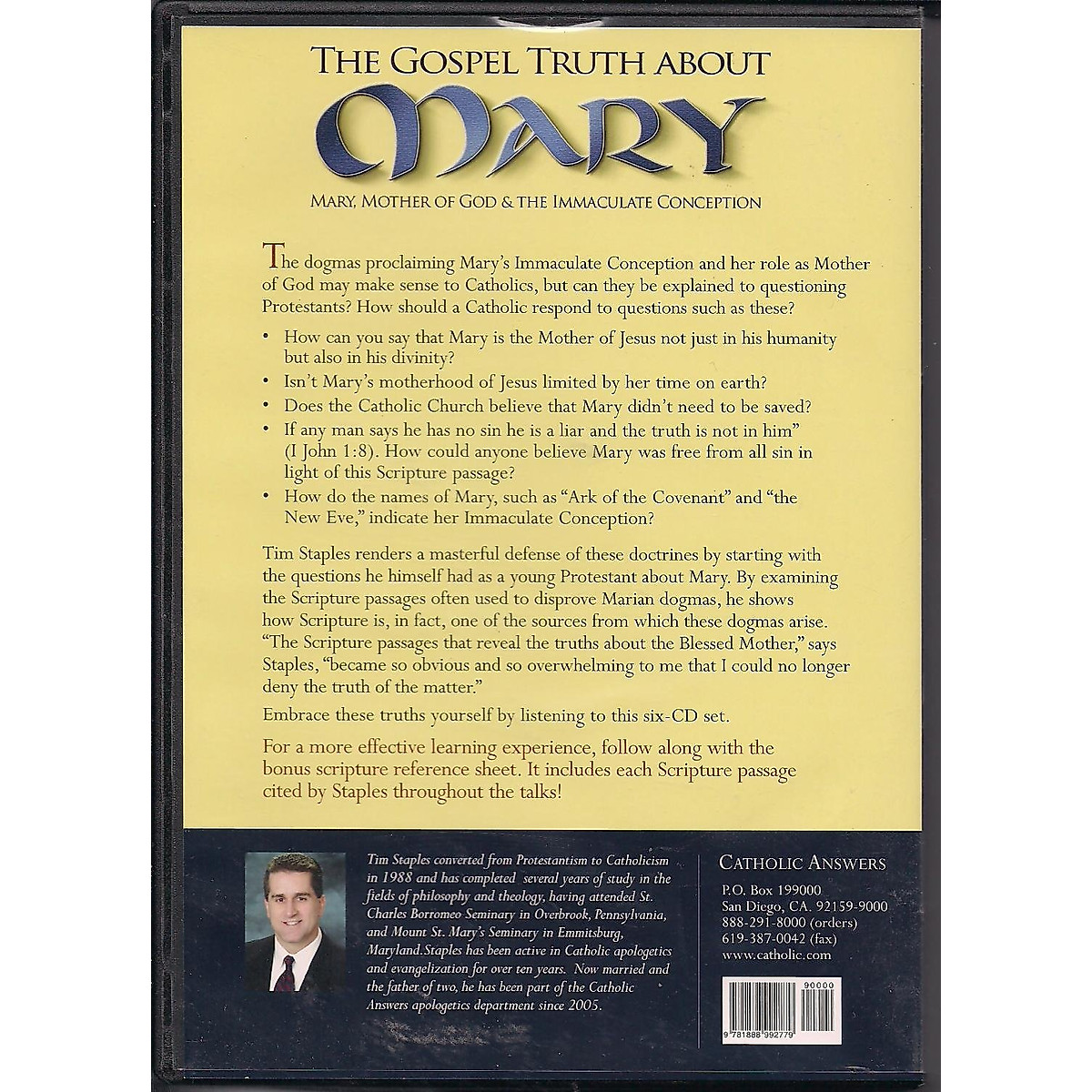 The Gospel Truth About Mary: Mary, Mother of God & the Immaculate Conception 6 Disc Audio CD Set