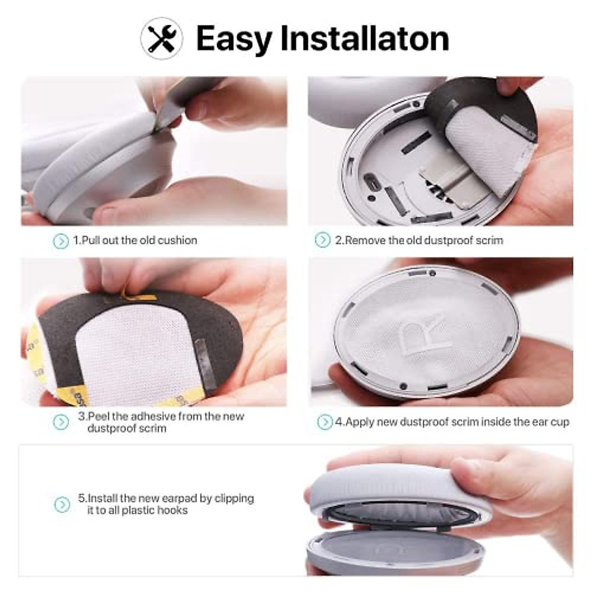 Aiivioll- Replacement Earpads/pad/Pad Set/Ear Cushion Compatible with Bose Soundbar 700 Noise Cancelling Headphones (White)