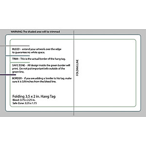 80 Printable White Cardstock Folding Hang Tags with Holes, 3.5 x 2 Inches, Two-Sided Personalize and Custom Tags
