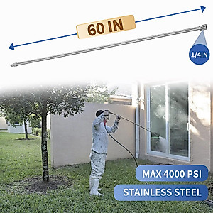 FENG PAI Pressure Washer Extension Wand - 60" Pressure Washer Wands wit Replacement Wand, 1/4" Quick Connect Power Washer Lance, 4000 PSI