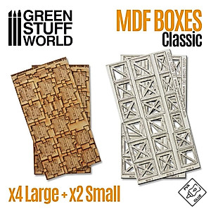 Green Stuff World MDF Boxes for Models and Miniatures – Classic Wood Crates 10298