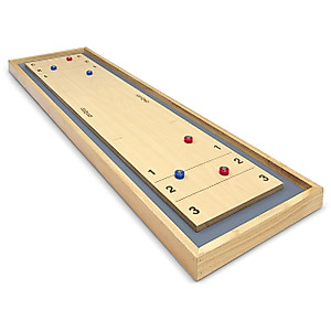 GoSports Shuffleboard and Curling 2 in 1 Board Games - Classic Tabletop or Giant Size - Choose Your Style