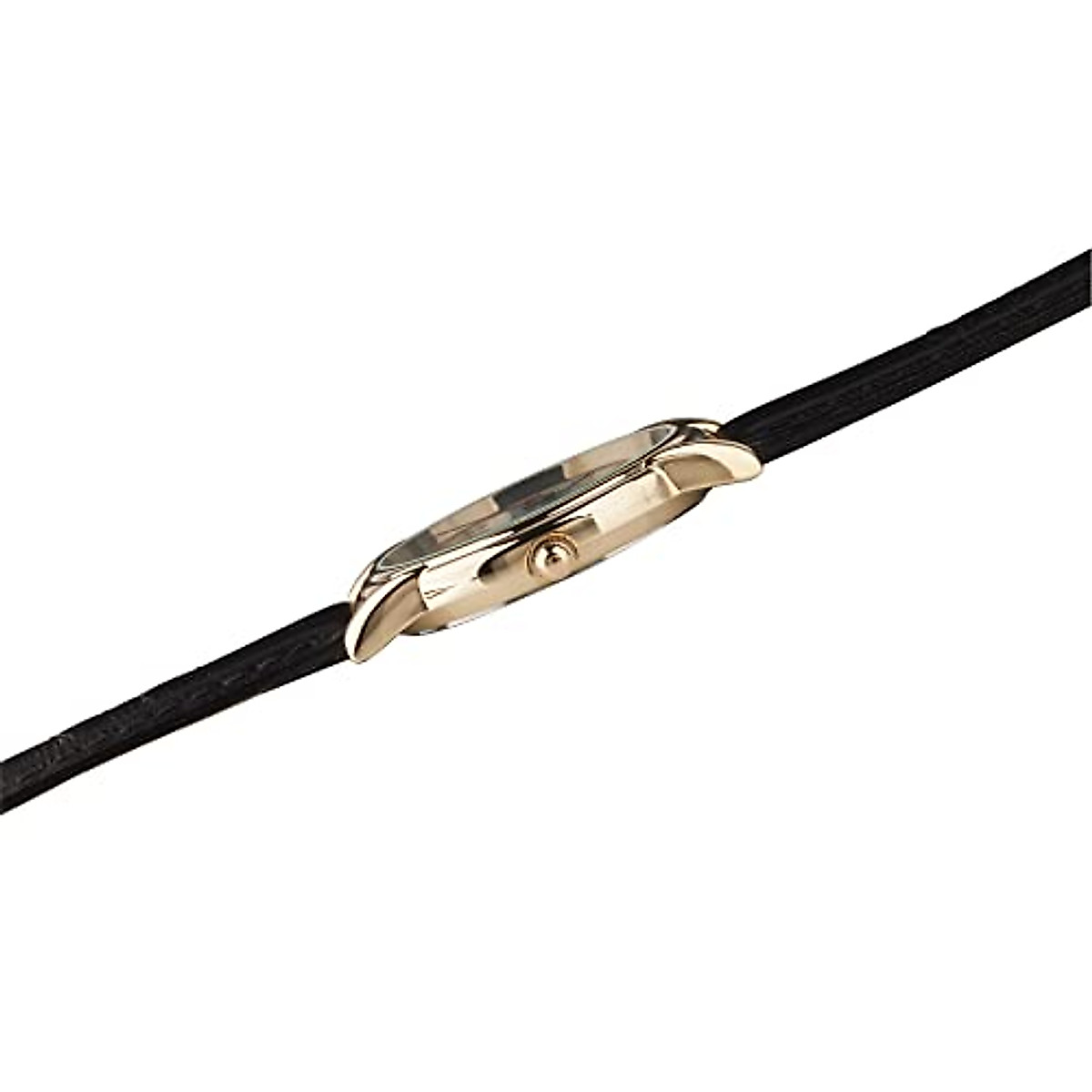 Disney Mickey Mouse Adult Classic Cardiff Articulating Hands Analog Quartz Leather Strap Watch, Gold/Black