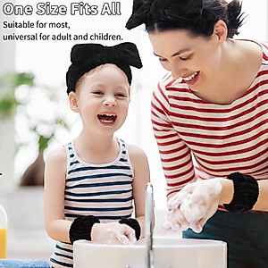 WHAVEL 6PCS Spa Headband and Wristband Set, Face Wash Headband Makeup Skincare Headband Wrist Bands for Washing Face