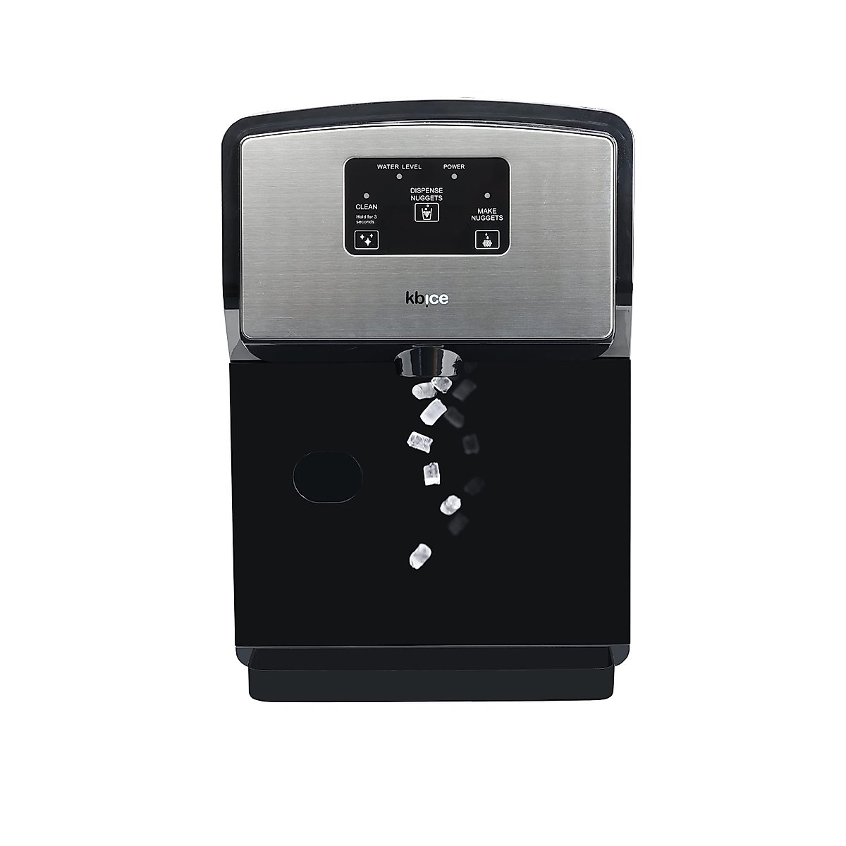 KBice Self Dispensing Countertop Nugget Ice Maker, Crunchy Pebble Sonic Ice Maker's Produces Max 30 lbs of Nugget Ice per Day, Stainless Steel Display Panel