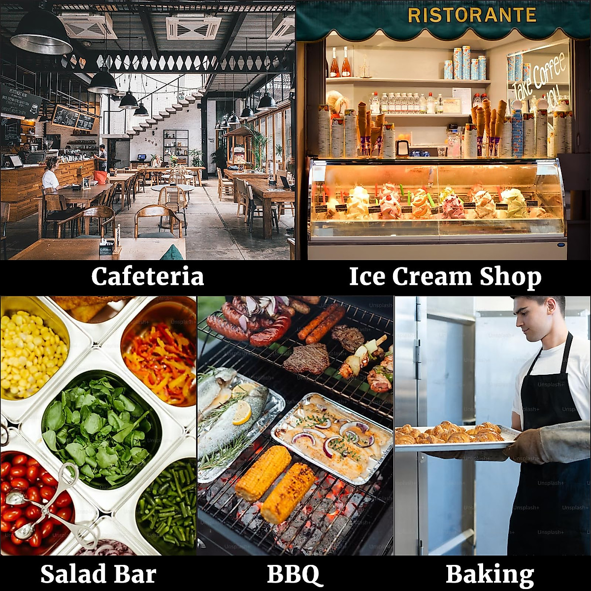 Hakka 1/3 Size Hotel Pans 2.5inch Deep Stainless Steel Small Steam Table Pans 6Pack Commercial Gastronorm Catering Food containers for Restaurant, Hotel, Buffet,Party